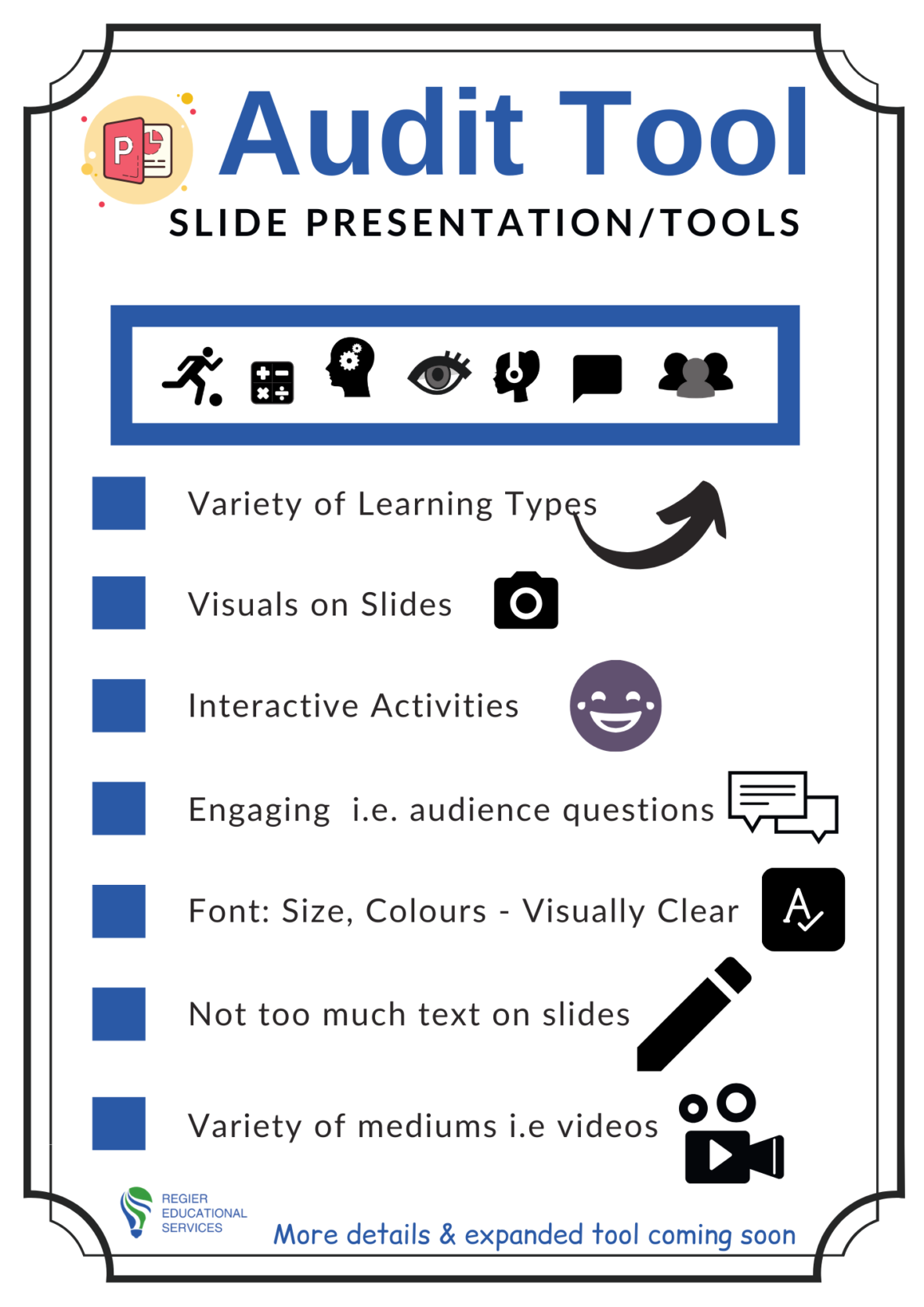 PPT_Training Audit Checklist Tool | Regier Education Inc.