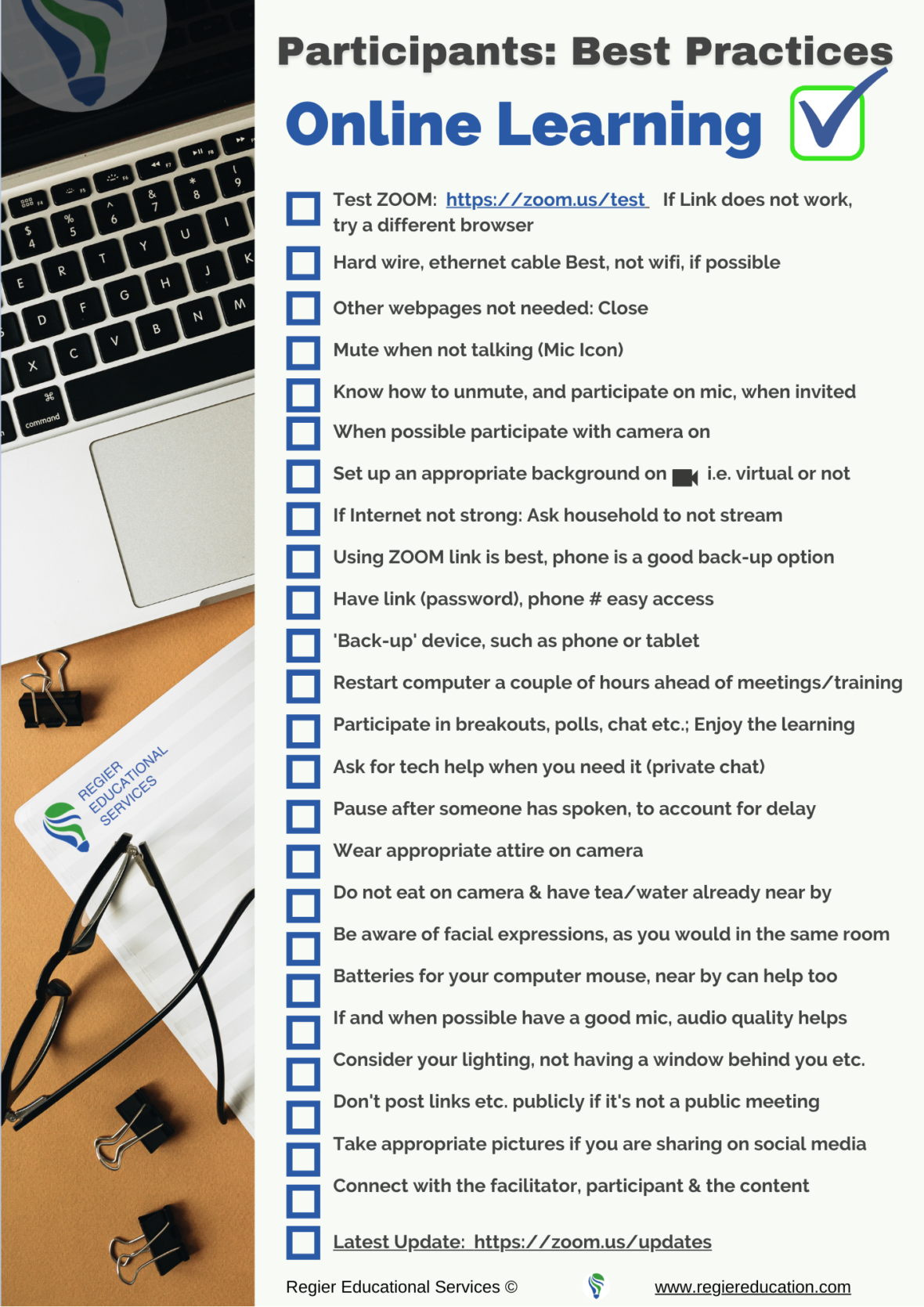 online event Checklist checklists questions | Regier Education Inc.