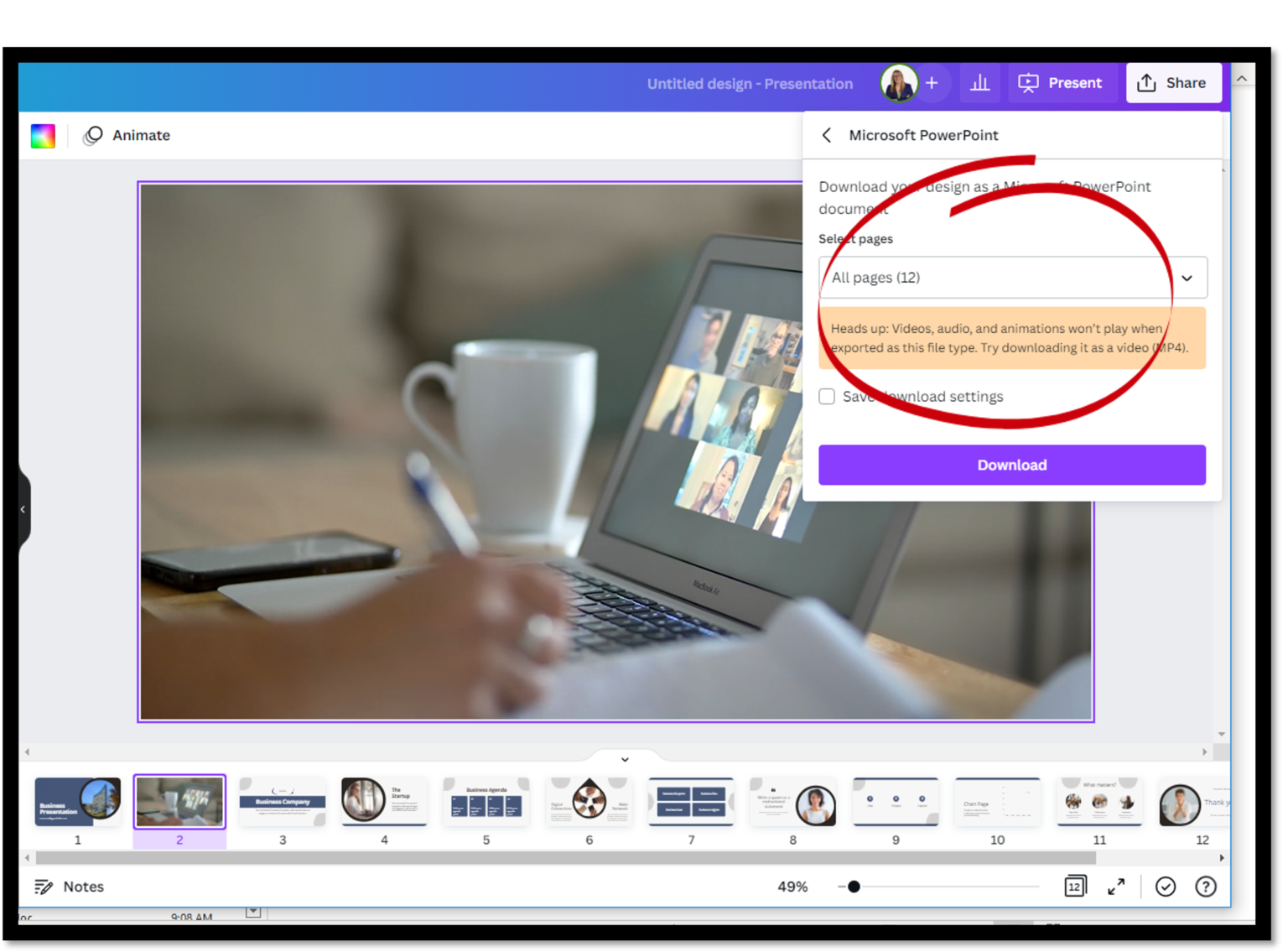 HOW TO DOWNLOAD CANVA SLIDES AS POWERPOINT | Regier Education Inc.