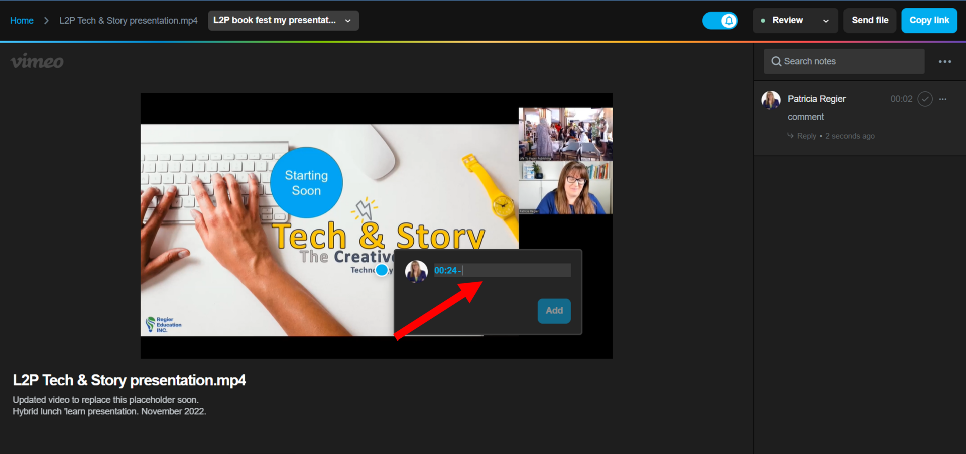 HOW TO ADD COMMENTS TO A VIMEO VIDEO | Regier Education Inc.